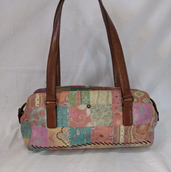 Fossil | Bags | Vintage Fossil Purse Pastel Leather Patchwork Look ...